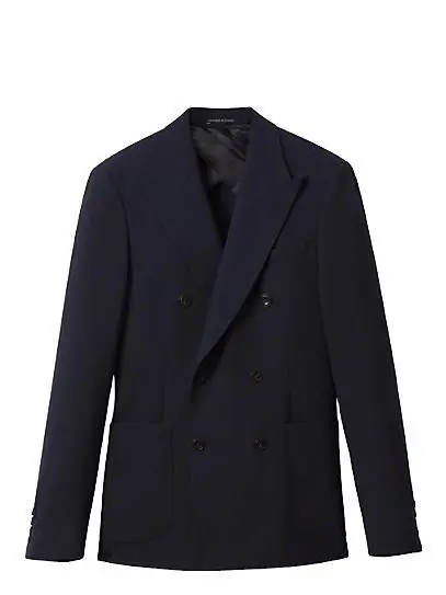 REISS Belmont Regular-fit Double-breasted Stretch-woven Blazer - Navy