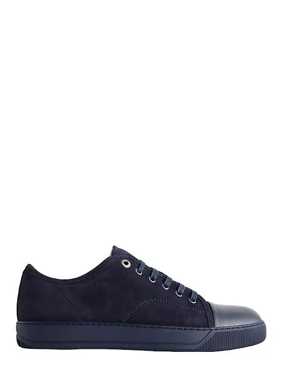 LANVIN Tonal Leather Trainers - Navy