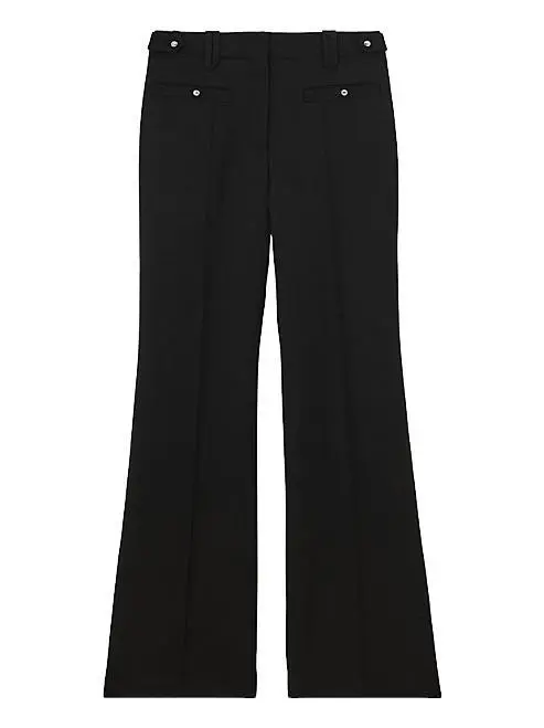 REISS X Atelier Athena Flared Wool Trousers - Black
