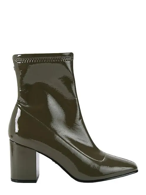 Carvela Strut Patent Faux Leather Ankle Boots - Green