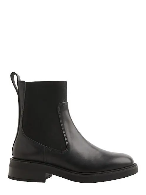 Whistles Elasticated Leather Chelsea Boots - Black
