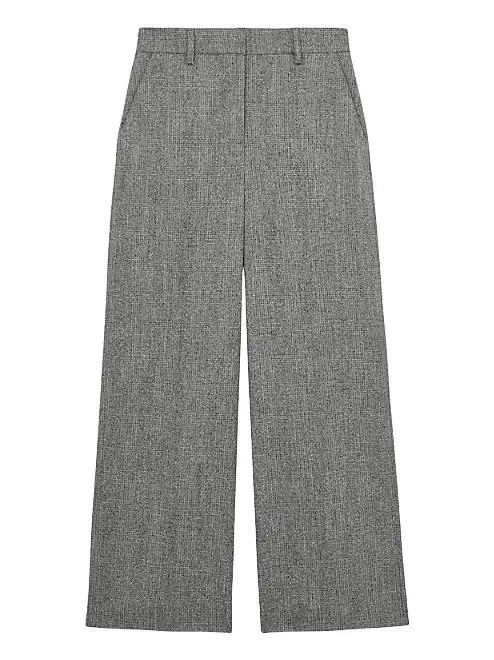 REISS Wide-leg Stretch-woven Trousers - Grey