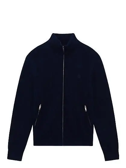 The Kooples High-neck Zip-up Cardigan - Navy