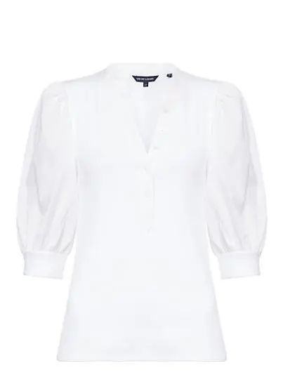Veronica Beard Coralee Puff-sleeve Top - White