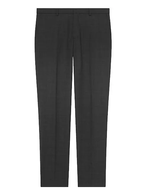 The Kooples Slim-fit Straight-leg Stretch-wool Trousers - Black
