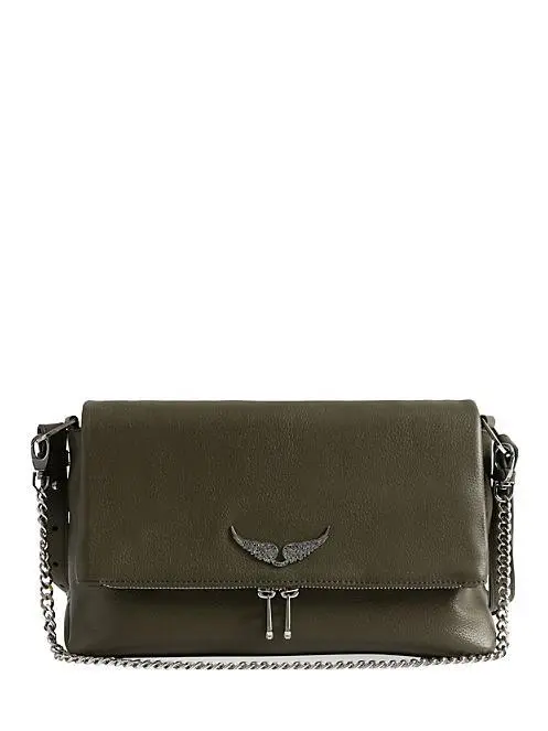 Zadig&Voltaire Rocky Ii Wing-embellished Leather Cross-body Bag - Record