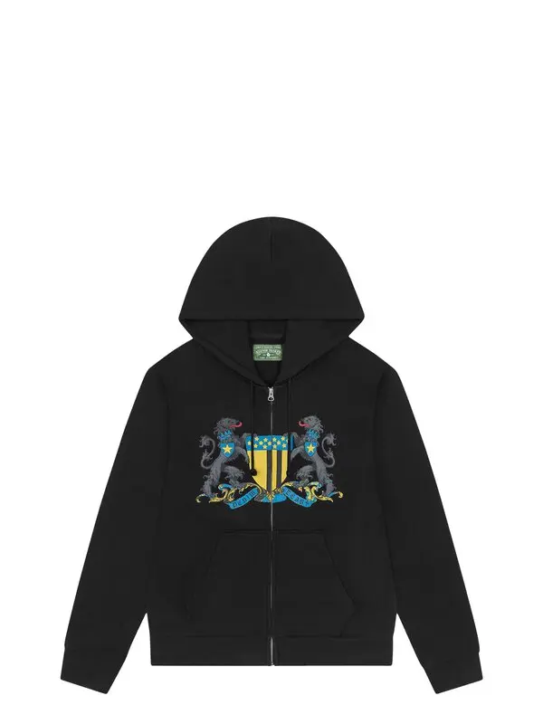 DENIM TEARS Panther Crest Zip-up Hoodie - Black