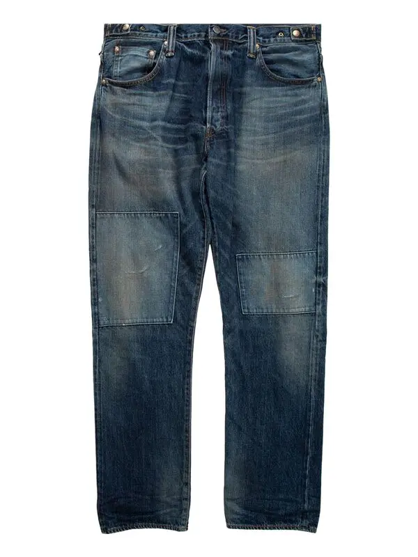 Mastercraft Union Edo Straight Shuri Patch Jeans - Blue