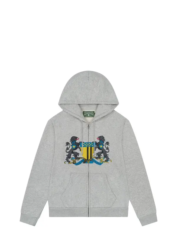 DENIM TEARS Panther Crest Zip-up Hoodie - Grey