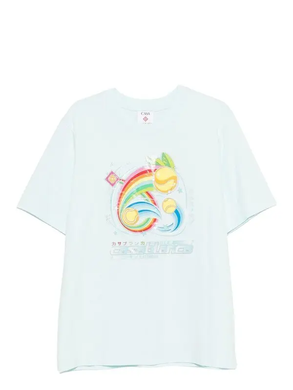 Casablanca Short-sleeve T-shirt With Print - Sky Blue
