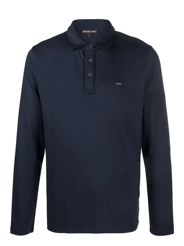 Michael Kors Long-sleeve Logo Polo Shirt - Blue