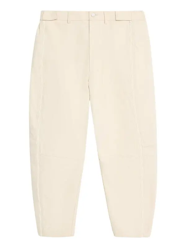 MORDECAI Cotton Side-zip Flat-front Trousers - Ivory