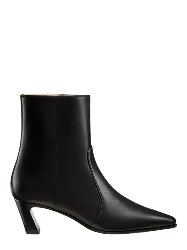 STUART WEITZMAN 50mm Stassi Leather Zip Booties - Black
