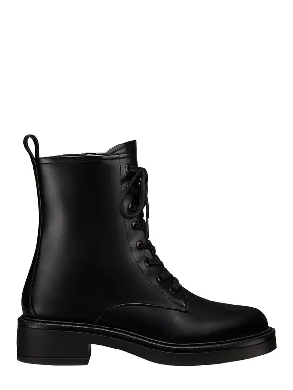 STUART WEITZMAN Celia Lite Leather Combat Boots - Black