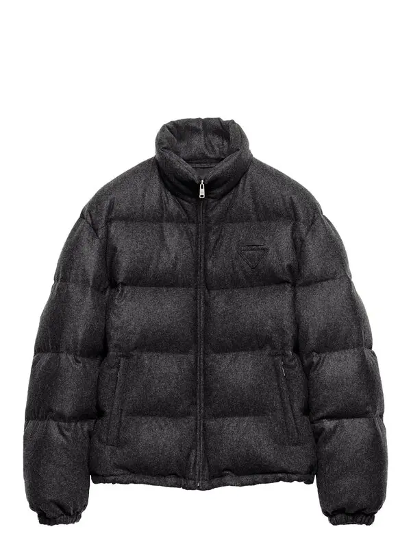 Prada Cashmere-down Puffer Coat - Grey
