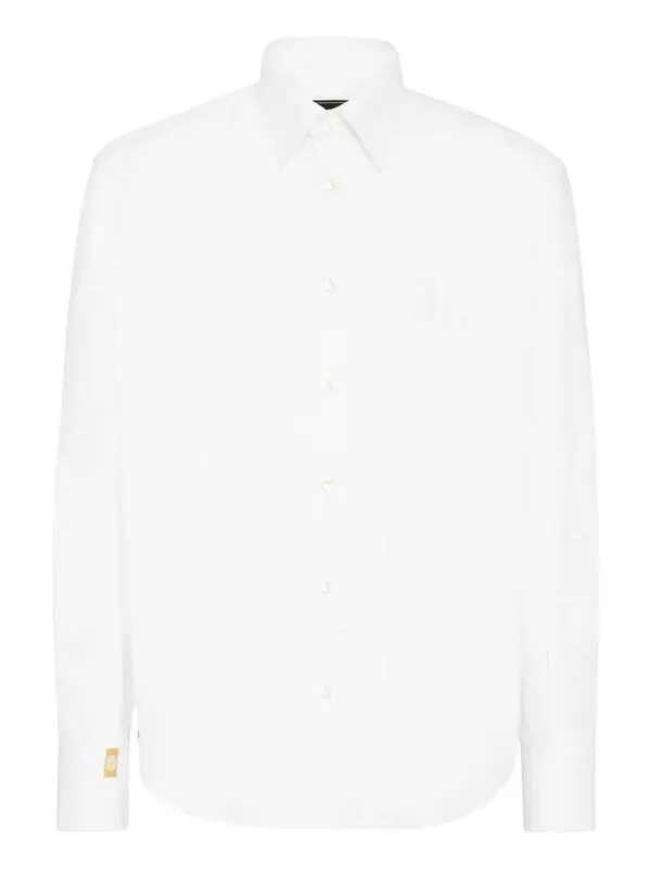 BILLIONAIRE Embroidered Cotton Shirt - White