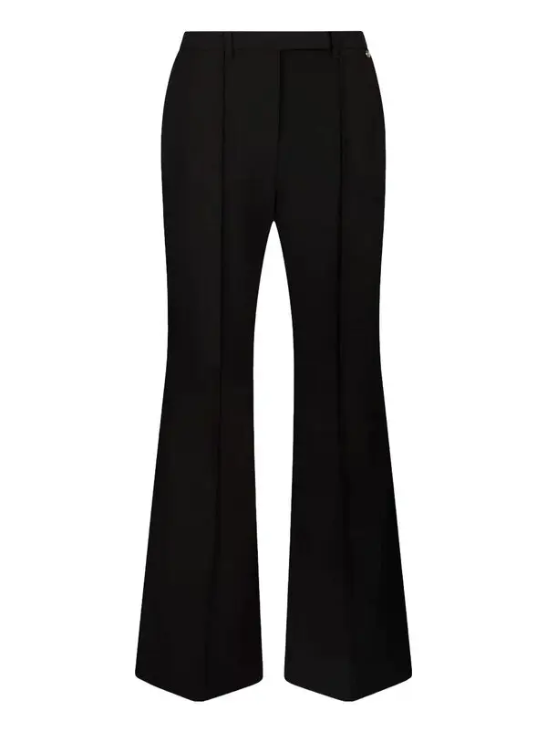 Liu Jo Pleated Flare Leg Trousers - Black