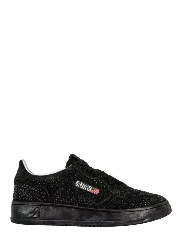 AUTRY Medalist Low Sue Strass Sneakers - Black
