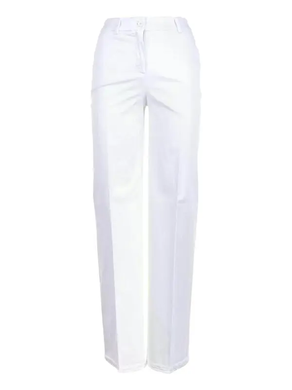 VIA MASINI 80 Frayed-hem Trousers - White