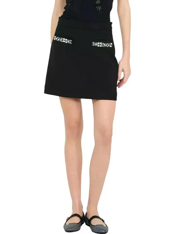 Liu Jo Rhinestone Pocket Mini Skirt - Black