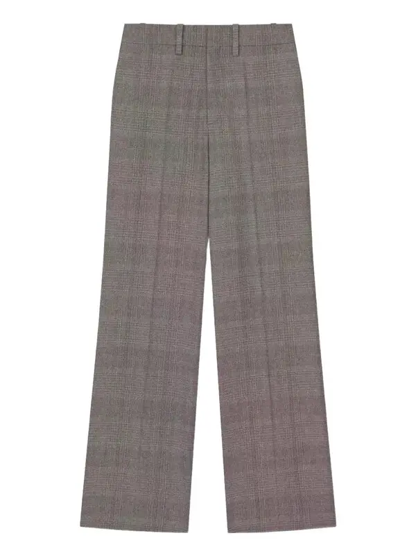 AERON Checked Wool Trousers - Grey
