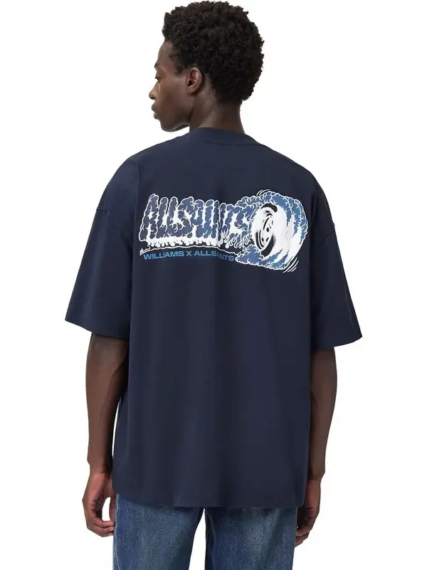 ALLSAINTS Williams X Burnout Crew Neck T-shirt - Williams Blue