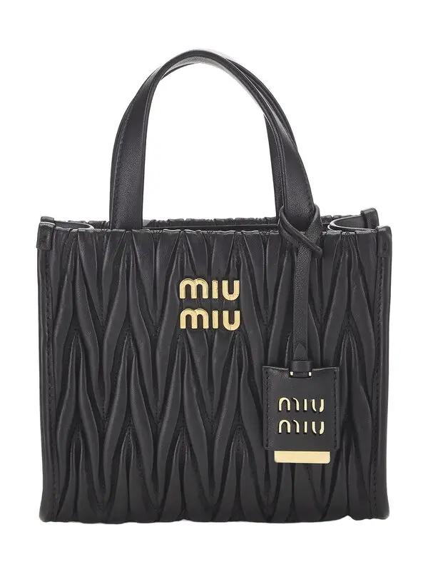 Miu Miu Nappa Convertible Tote - Black