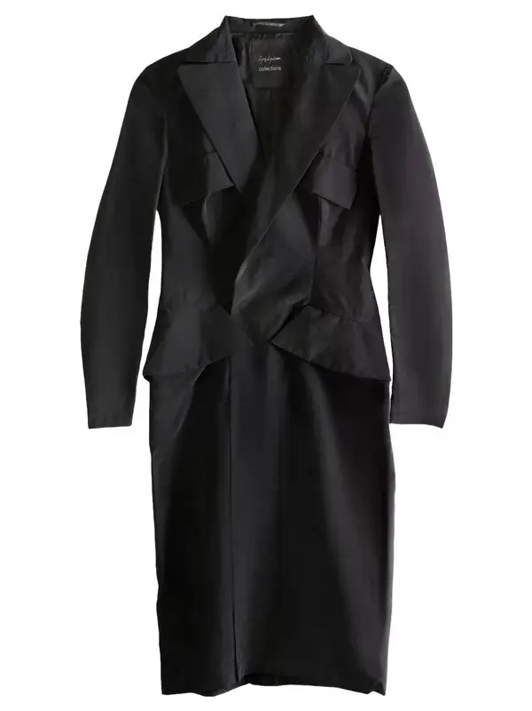 Yohji Yamamoto Notched Lapel Dress - Black
