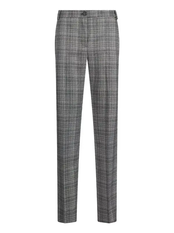 Liu Jo Glen Plaid Flare Trousers - Grey