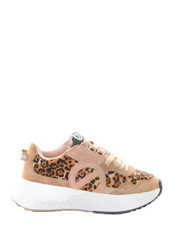 NO NAME Leopard-print Lace-up Sneakers - Brown