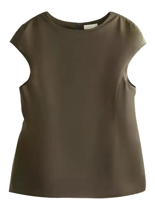AMOMENTO Cap-sleeve Top - Brown
