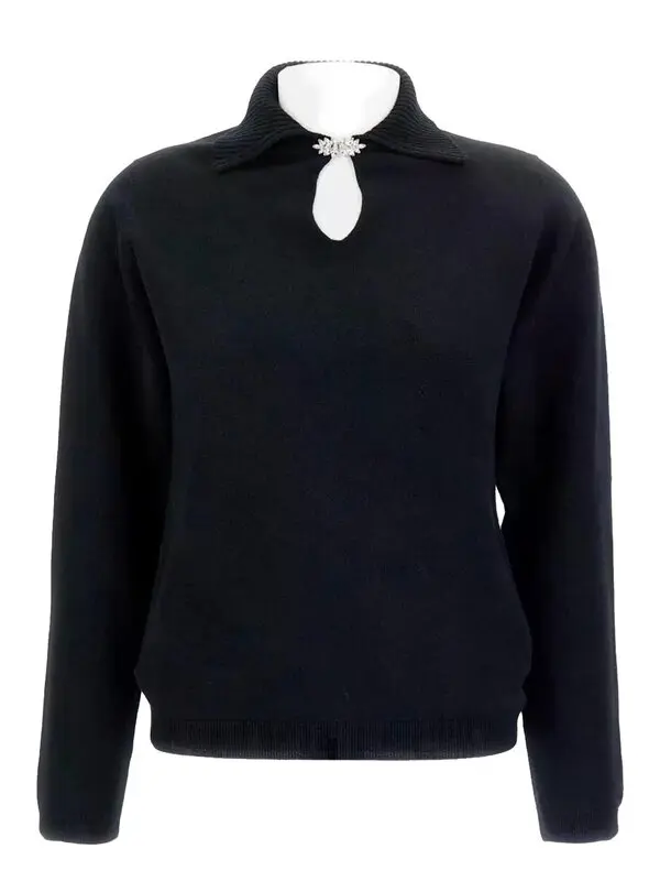 BARRIE Keyhole Long-sleeve Top - Black