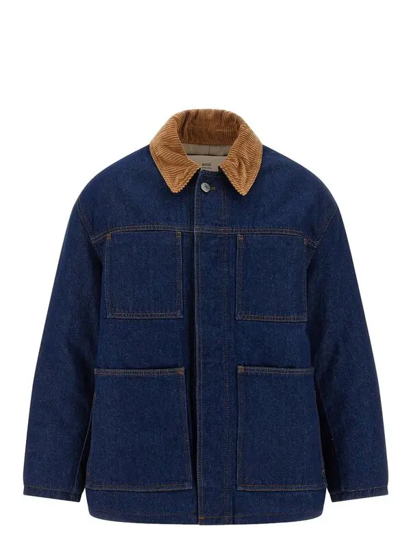 Ami Worker Denim Jacket - Blue