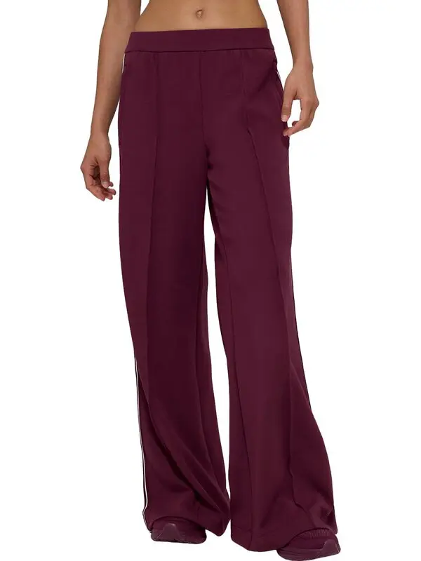 Alo Yoga Track Star Wide Leg Pants - Burgundy