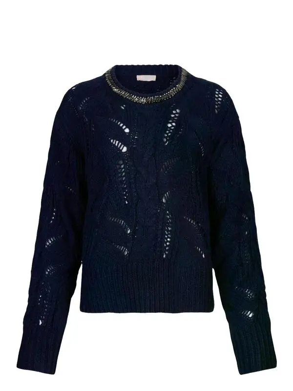Liu Jo Openwork Gemstone Jumper - Blue
