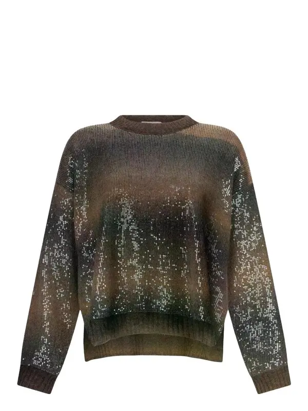 Liu Jo Sequin-embroidered Crew Neck Jumper - Brown
