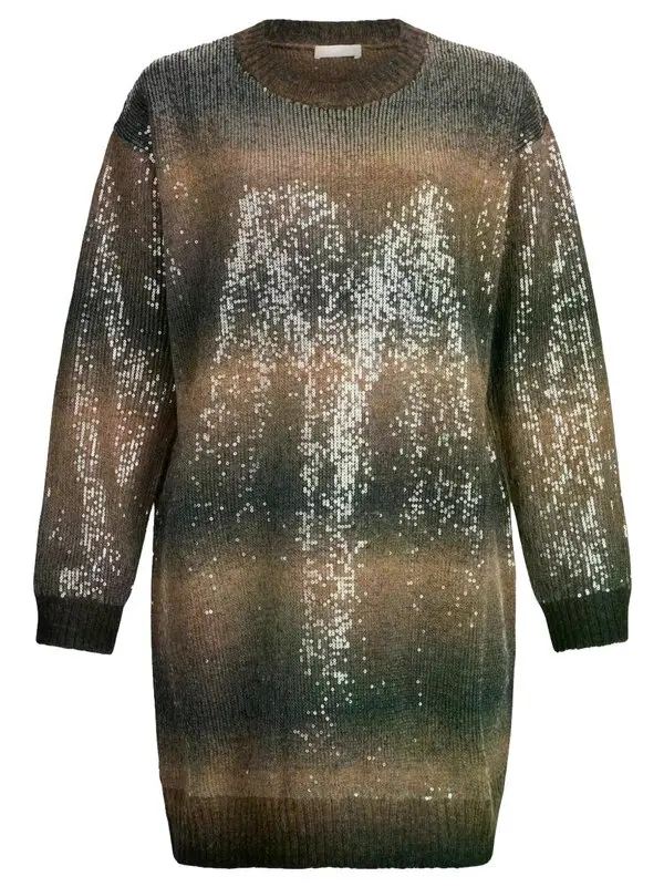 Liu Jo Sequin Knit Dress - Brown