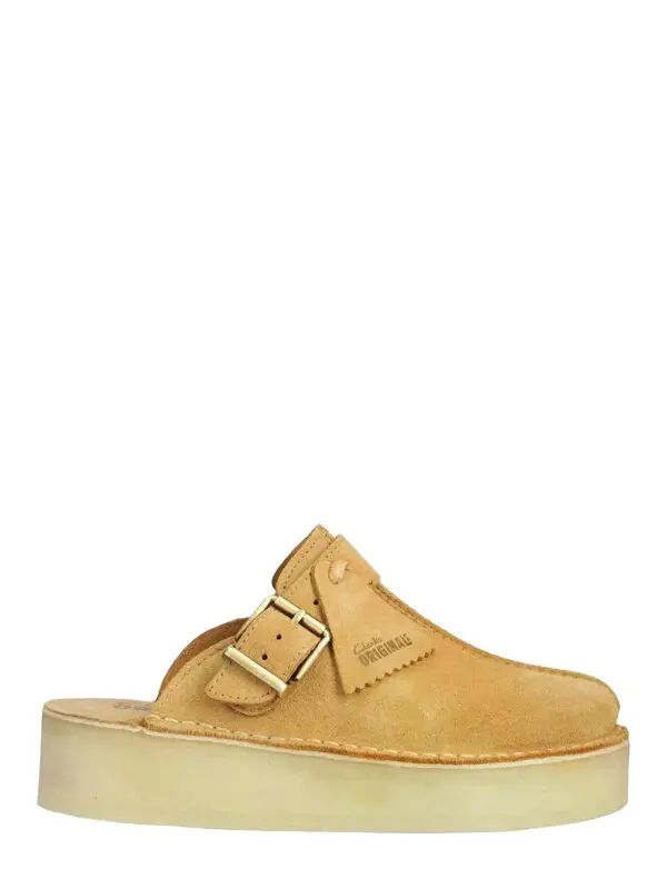 Clarks Buckle Platform Mules - Neutrals