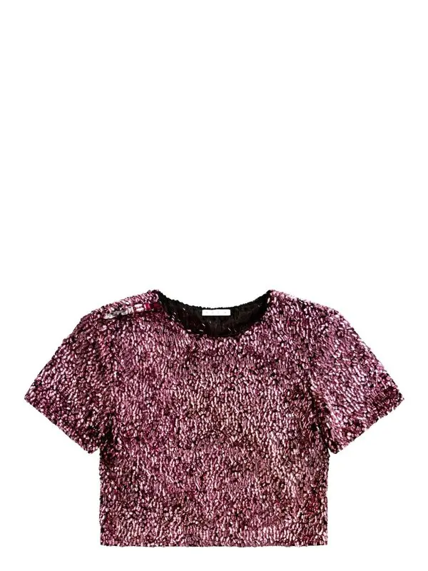 AREA Sequin Embellished Top - Pink