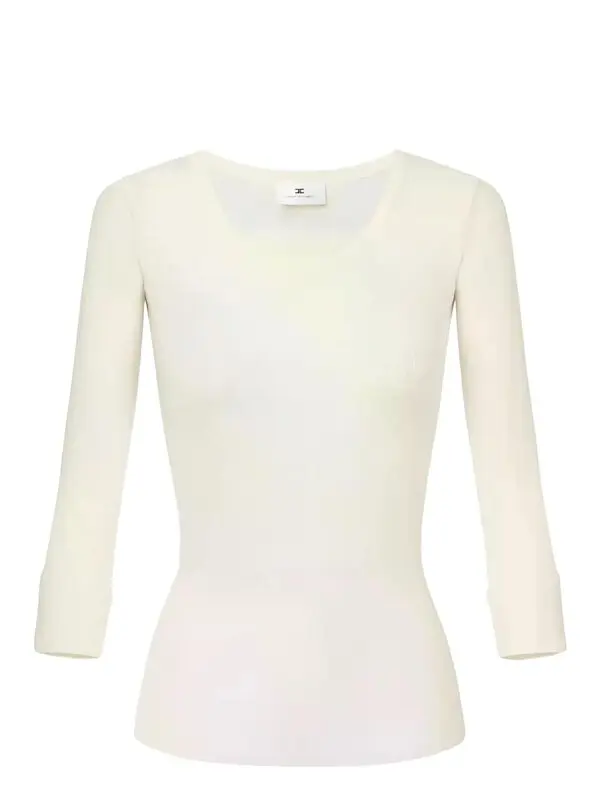 Elisabetta Franchi Ribbed Knit Top - Neutrals