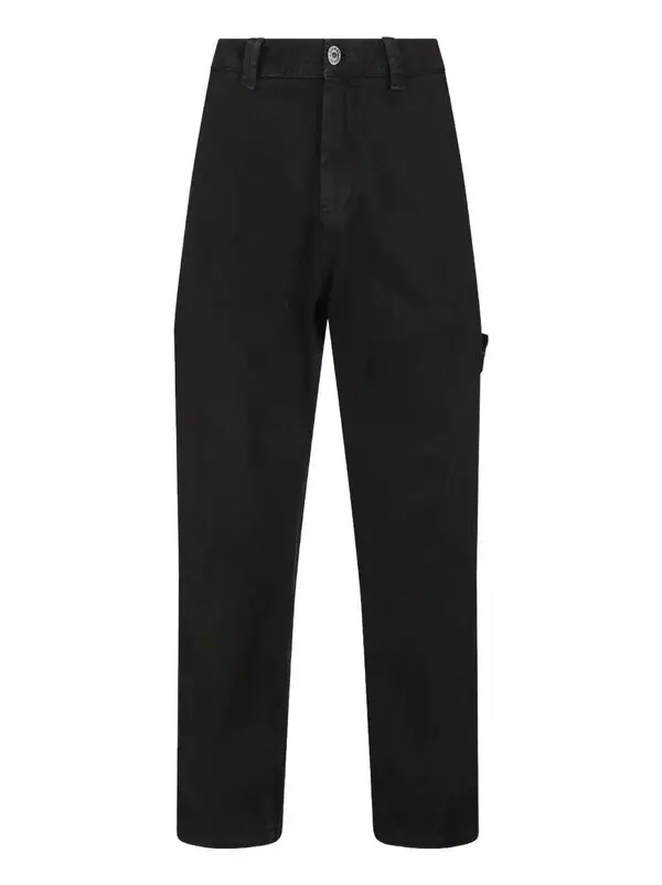 Stone Island Logo Patch Trousers - Blue
