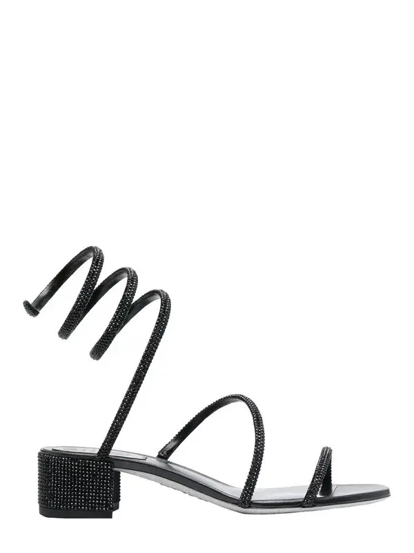 Rene Caovilla Cleo Leather Sandals - Black
