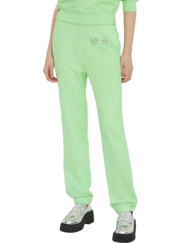 CHIARA FERRAGNI Eye Star-detail Track Pants - Green
