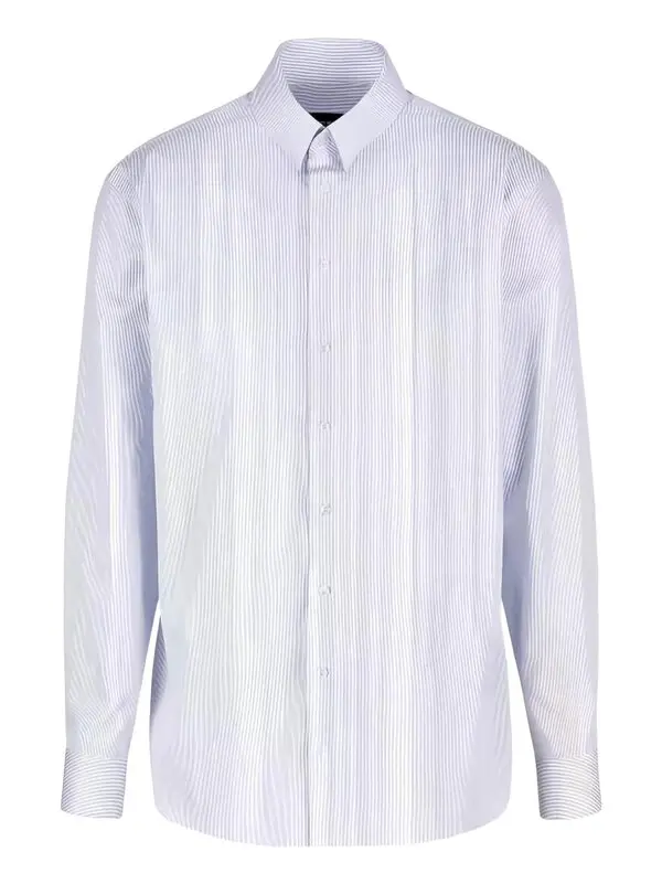 Giorgio Armani Striped Long-sleeved Shirt - White