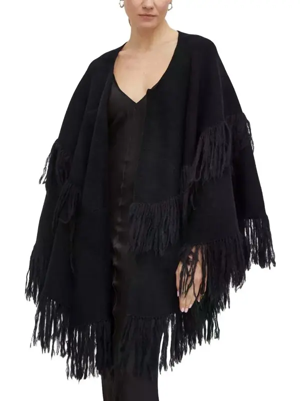 BY MALENE BIRGER Fringed Cape - Black