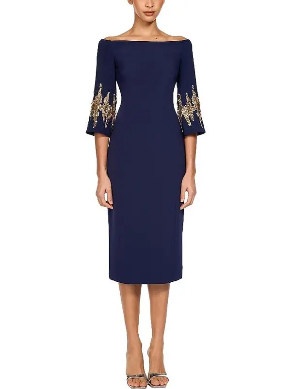 Jenny Packham Aster Sequin-embellished Midi Dress - Midnight Kiss