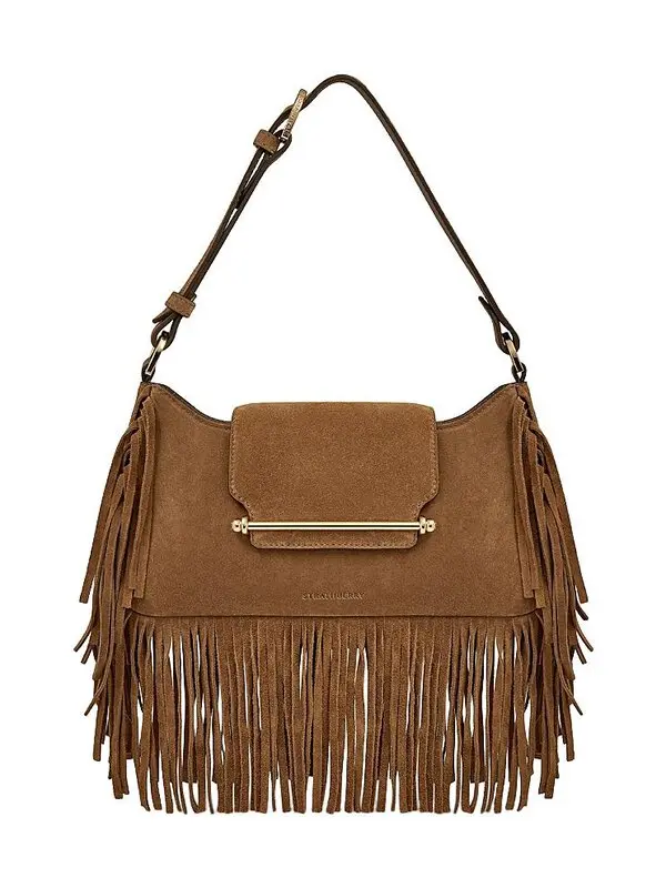 Strathberry Multrees Omni Suede Shoulder Bag - Toffee