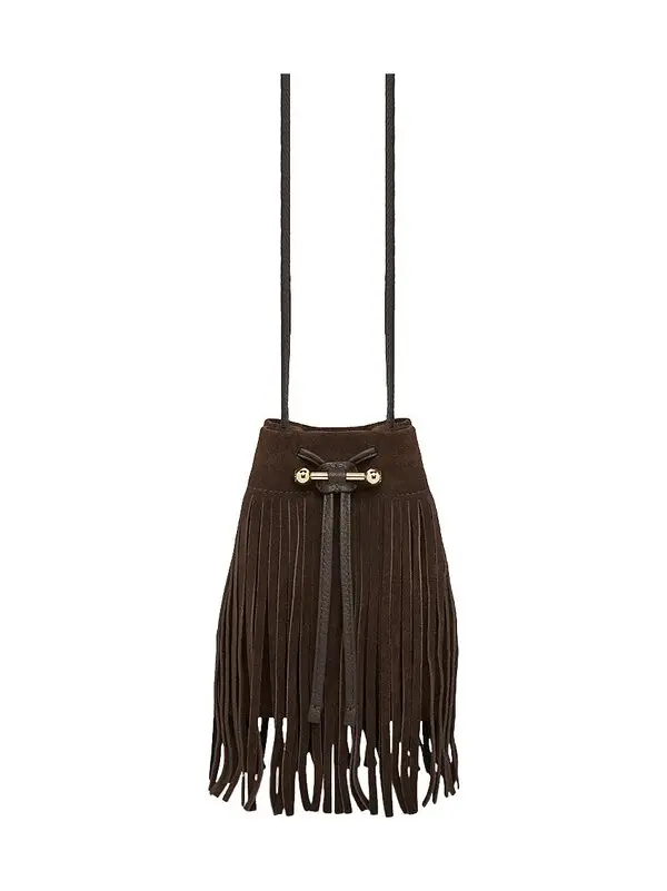 Strathberry X Cinq A Sept Osette Fringe Crossbody Pouch - Chocolate