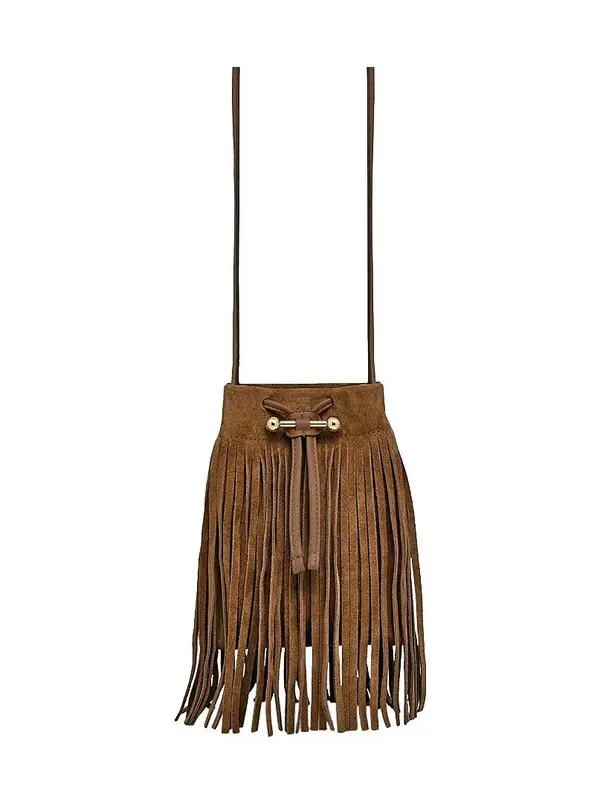 Strathberry X Cinq A Sept Osette Fringe Crossbody Pouch - Toffee