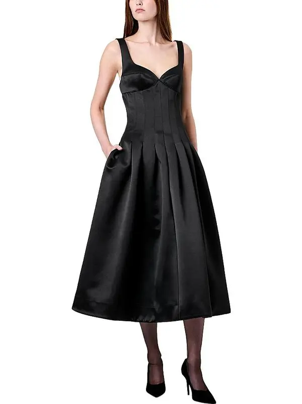 NICHOLAS Corey Corset Midi Dress - Black